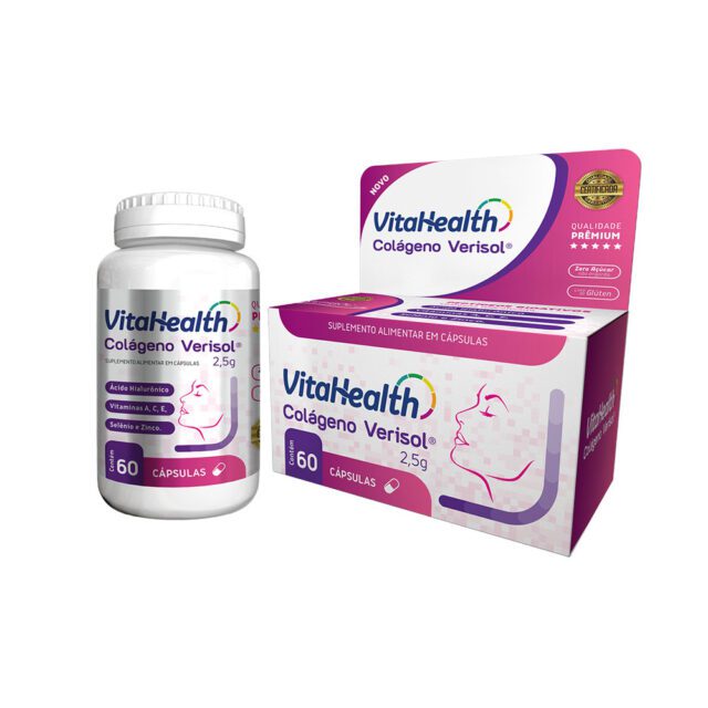VitaHealth Colágeno Verisol – 60 Cápsulas – FORTALECIMENTO DAS UNHAS E ...